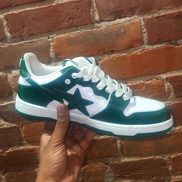 A Bathing Ape | Shoes | Size 8 Bapesta Sneakers Green White | Poshmark